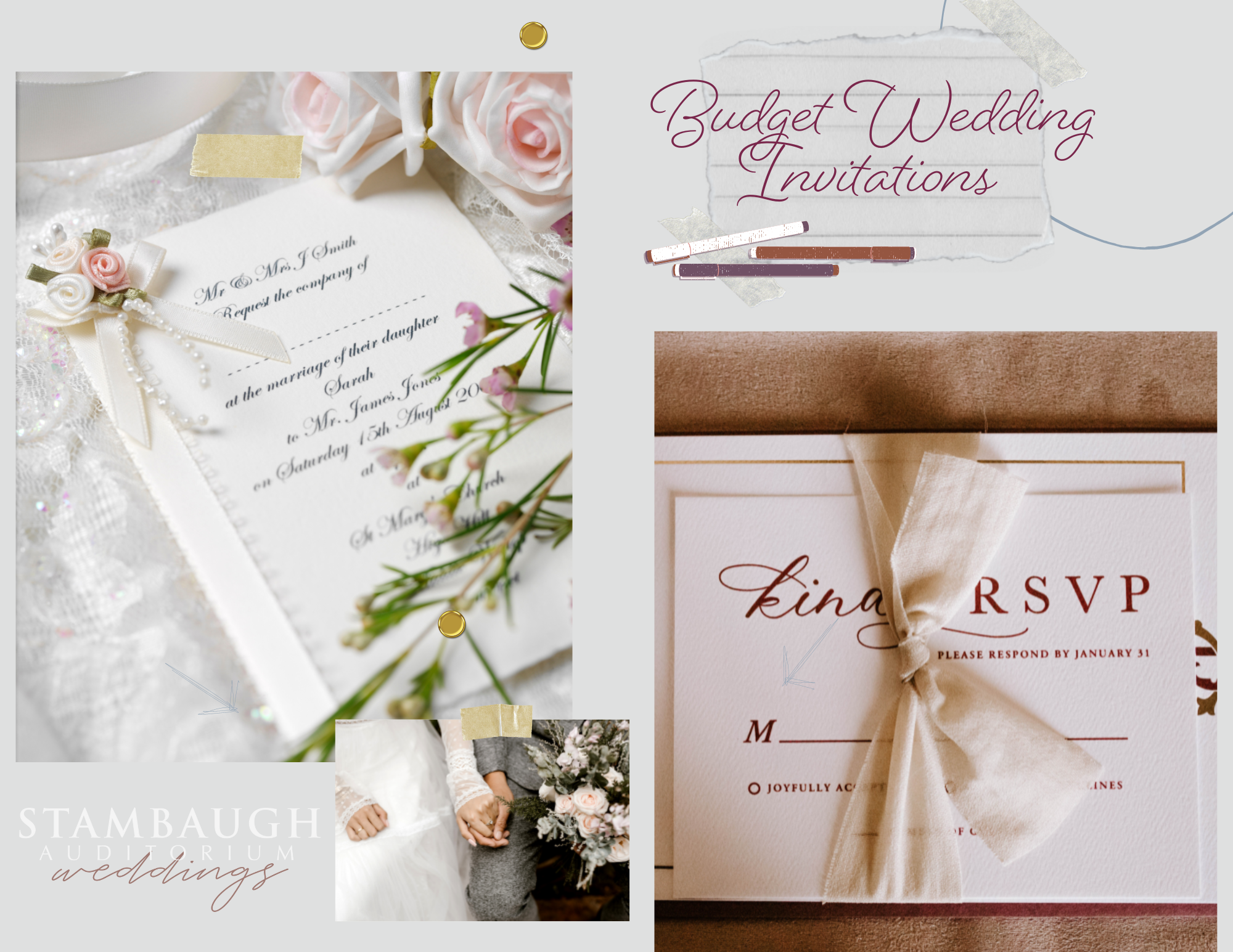 How to budget wedding invitations … On a budget! | Stambaugh Auditorium